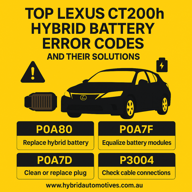 Top Lexus CT200h Hybrid Battery Error Codes and Their Solutions